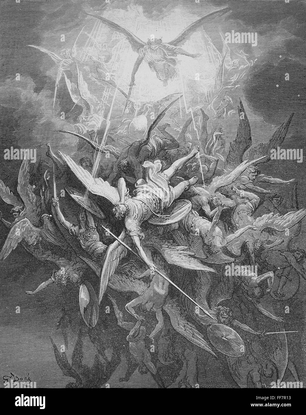 MILTON: PARADISE LOST. /nSatan and his rebellious angels are cast out ...
