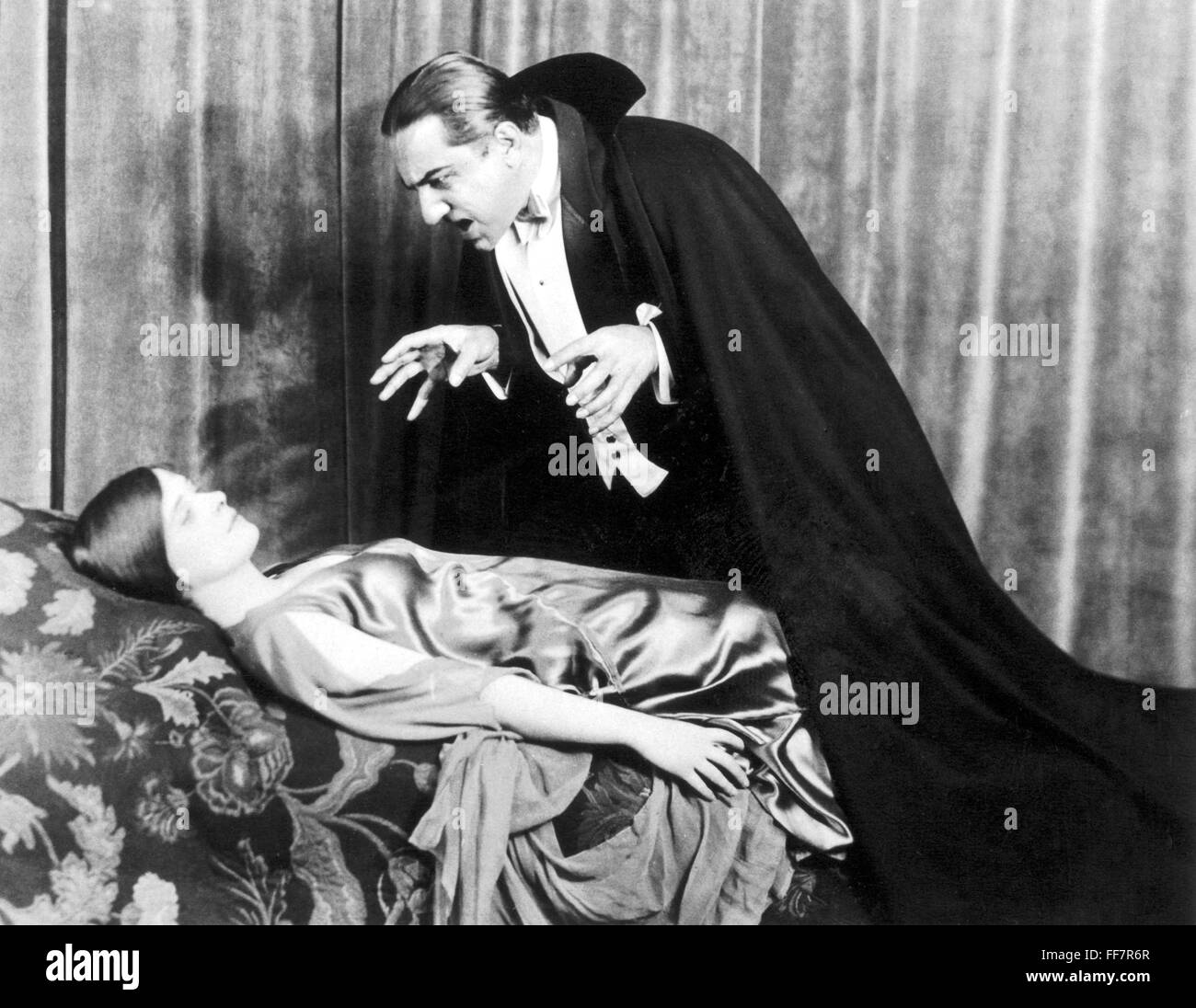 BELA LUGOSI AS DRACULA. /nBela Lugosi and Dorothy Peterson in a scene ...