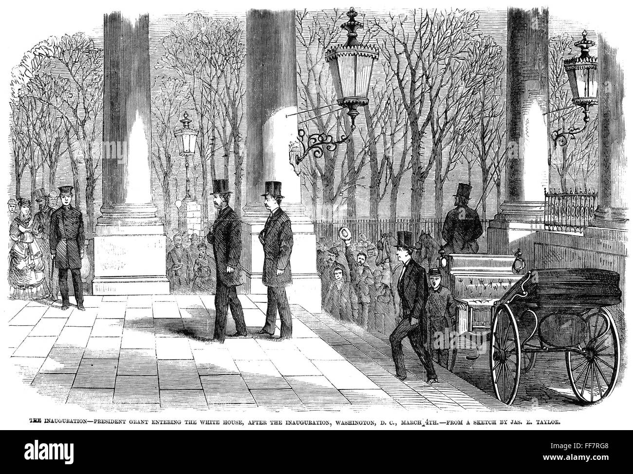GRANT'S INAUGURATION, 1869. /nUlysses S. Grant entering the White House ...