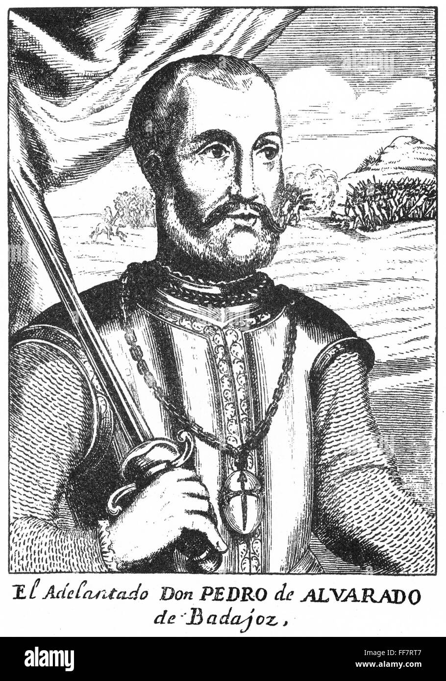 PEDRO de ALVARADO /n(1495?-1541). Spanish soldier in America. Line ...