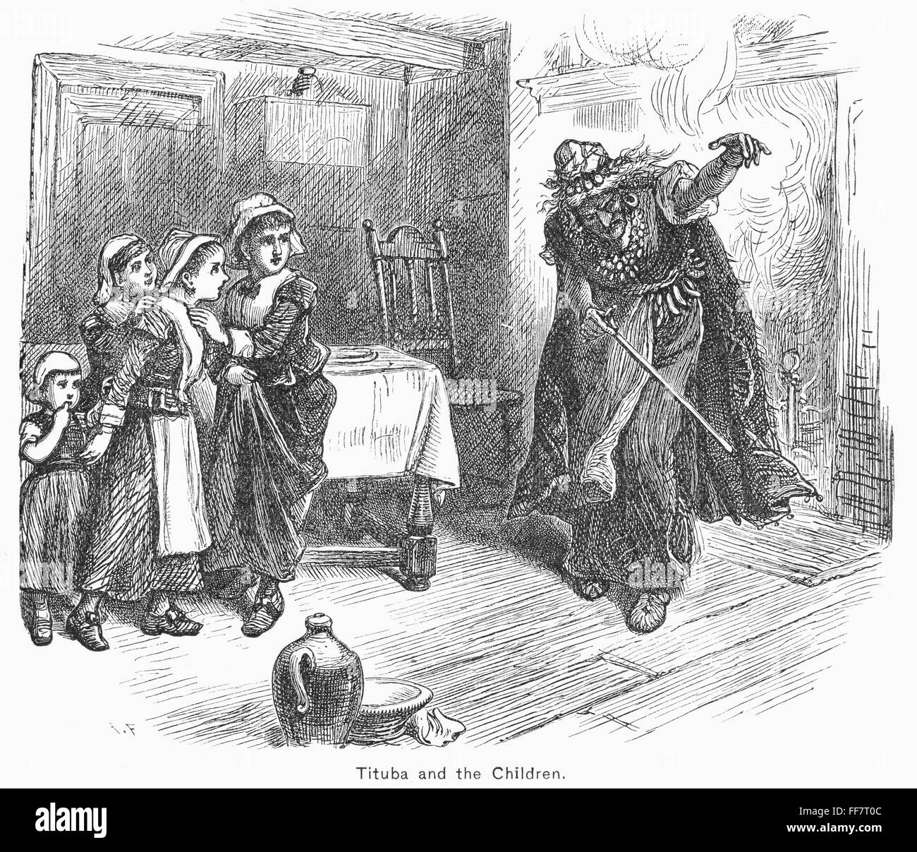 WITCH TRIAL: TITUBA, 1692. /nThe 'witch' Tituba of Salem with Elizabeth ...