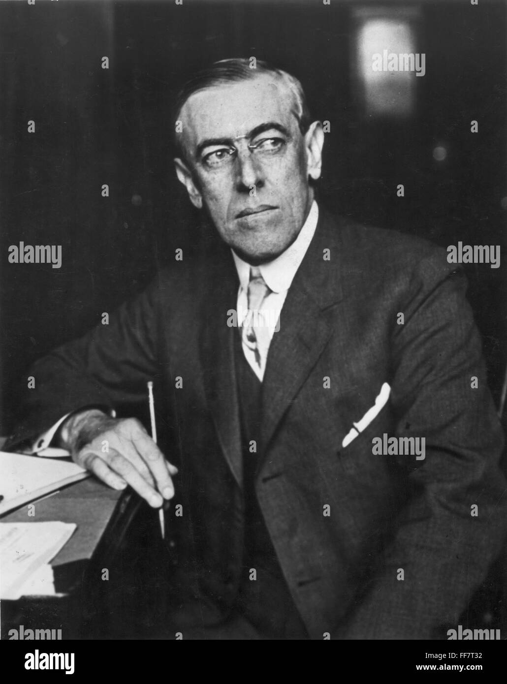 WOODROW WILSON (1856-1924). /n28th President of the United States Stock ...