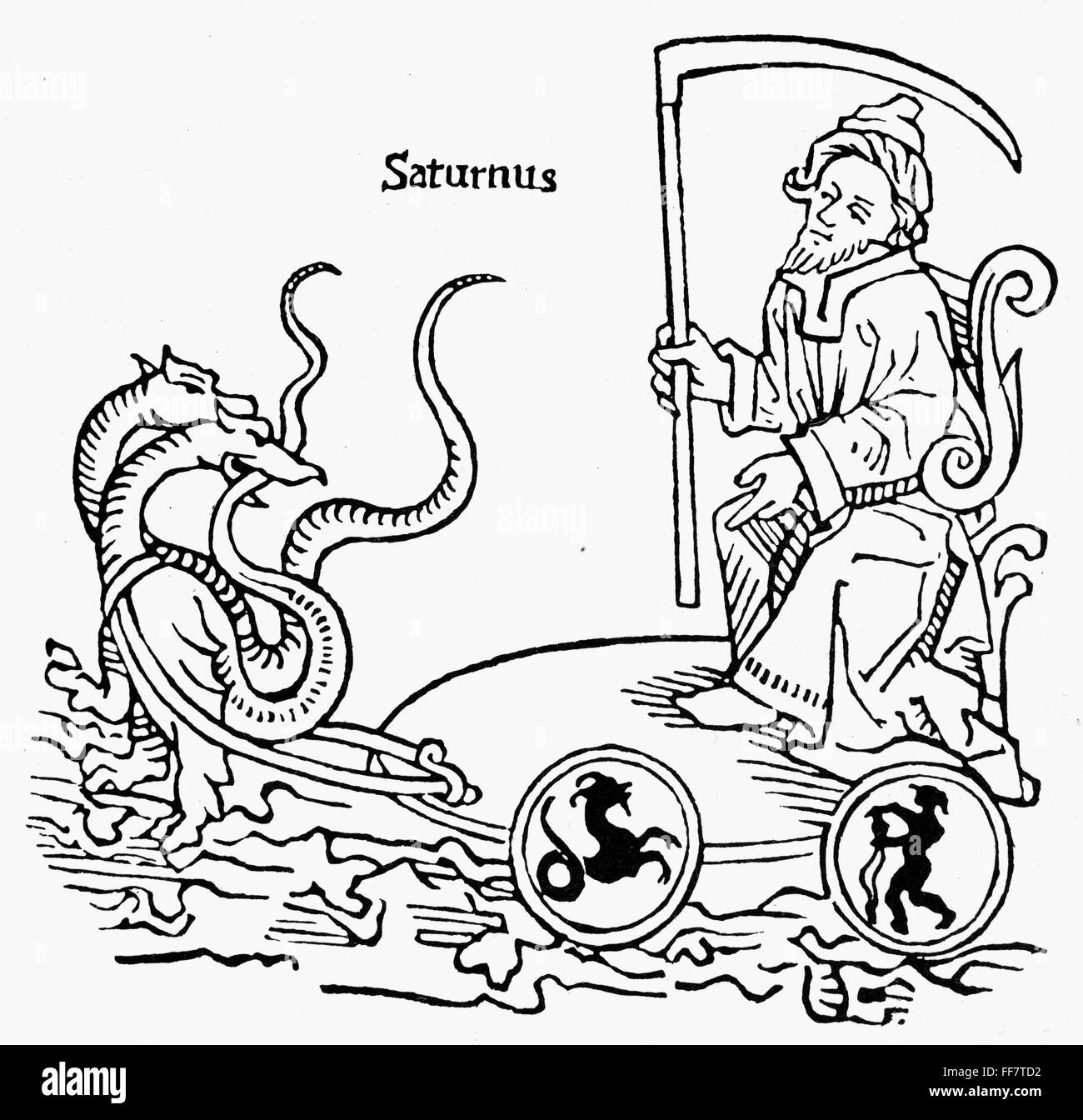 ALLEGORY OF SATURN, 1482. /nAllegorical representation of the planet ...