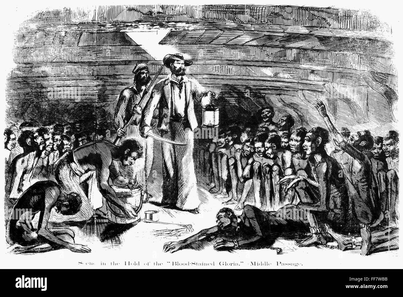 SLAVE SHIP, c1850. /n'Scene in the Hold of the "Blood-Stained Gloria ...