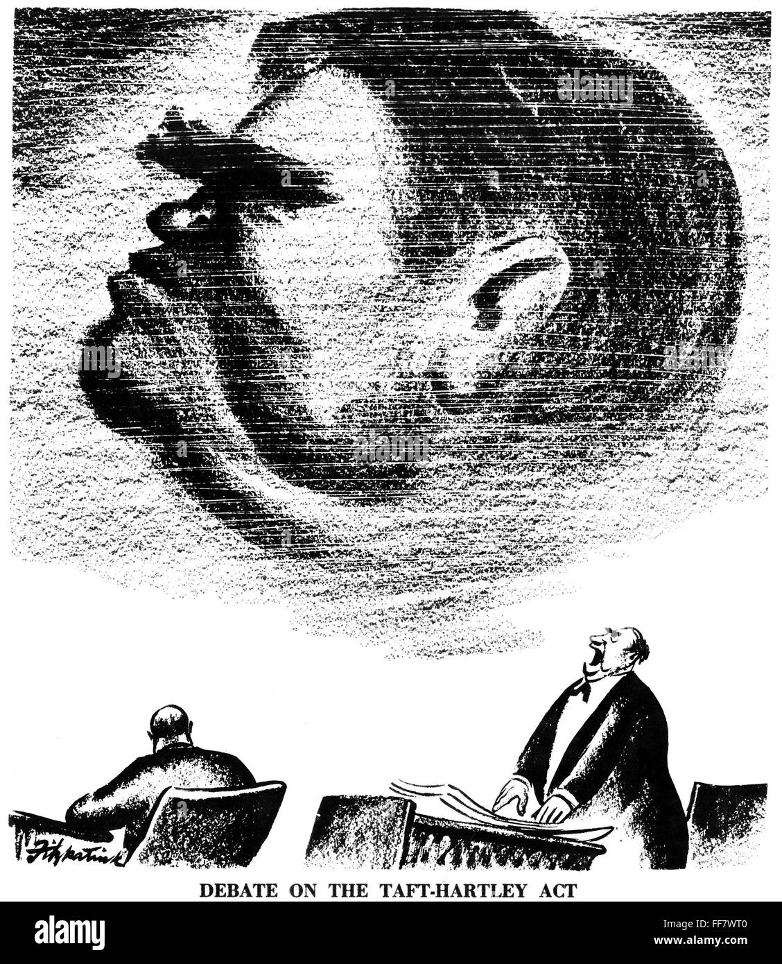 CARTOON: TAFT-HARTLEY ACT./nDebate on the Taft-Hartley Act: American ...