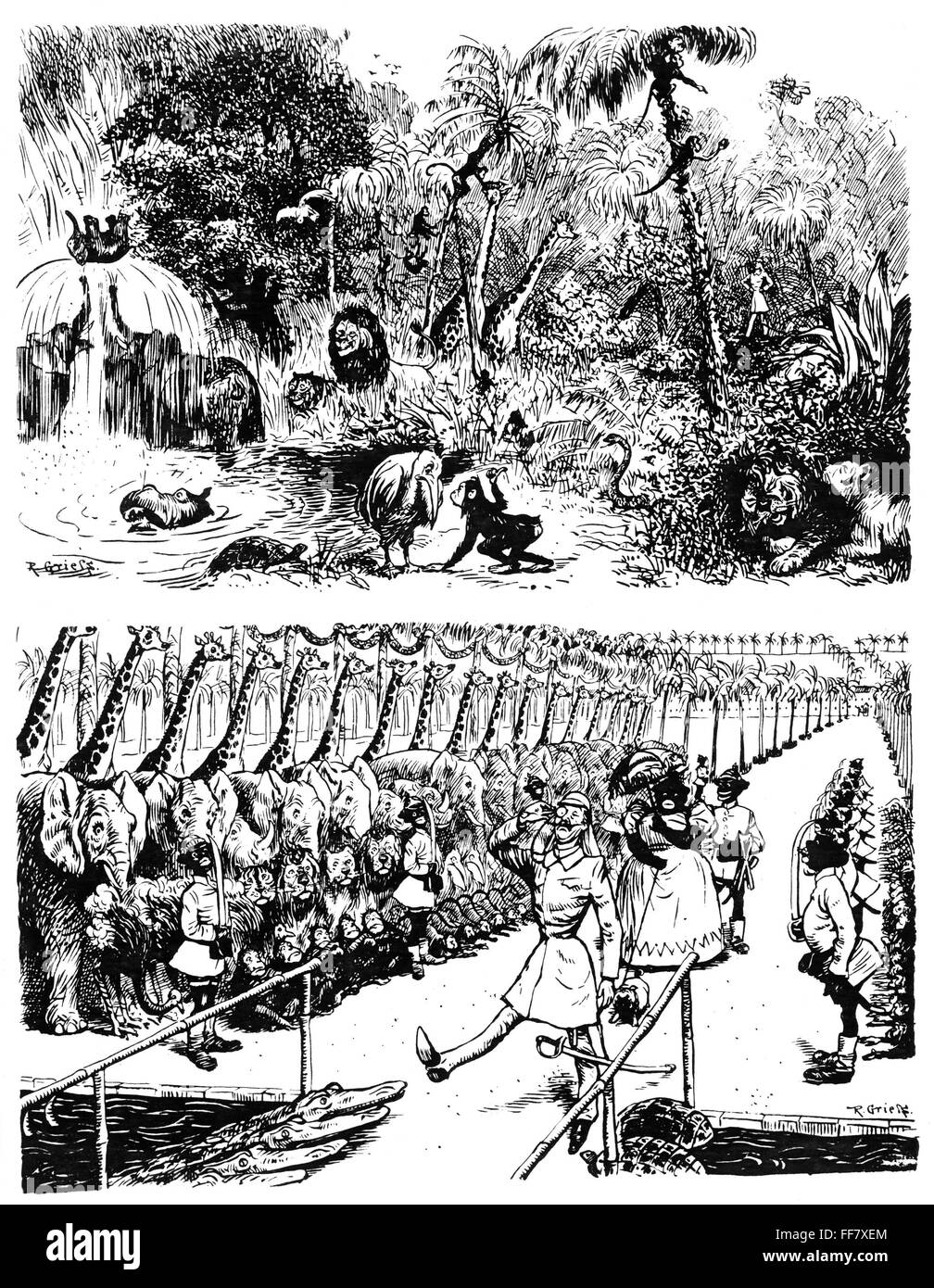 COLONIALISM CARTOON, 1896. /nA German cartoon of 1896 on Teutonic ...