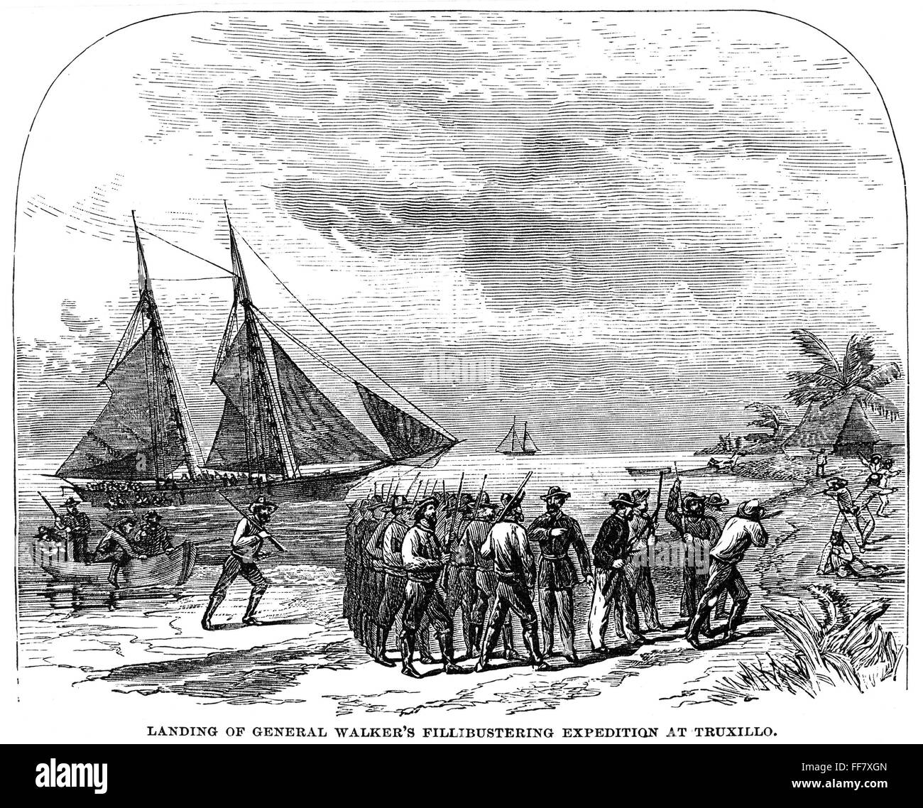 WILLIAM WALKER (1824-1860). /nAmerican adventurer. Walker landing at ...