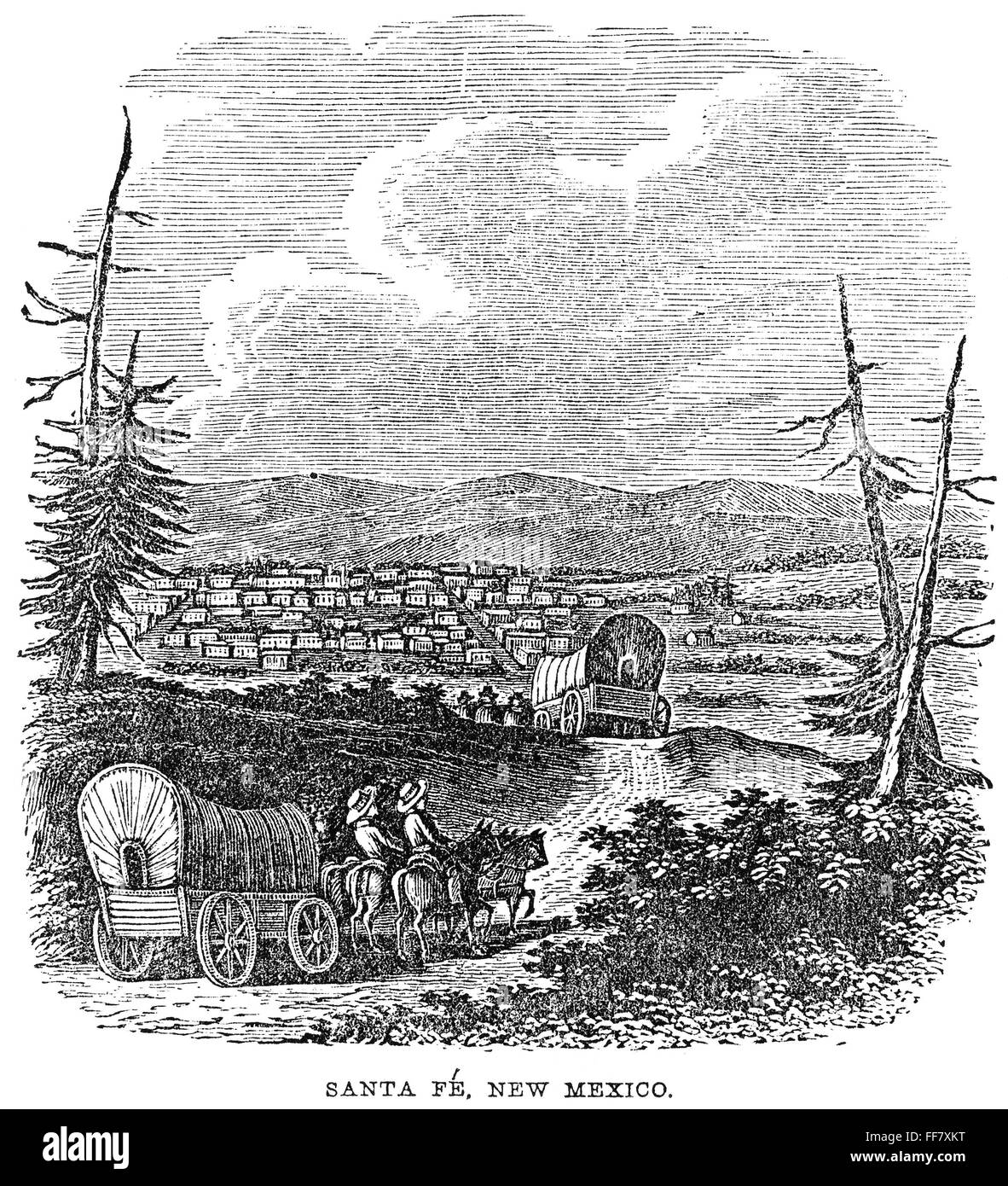 NEW MEXICO: SANTA FE, 1840. /nWood engraving, c1840 Stock Photo - Alamy