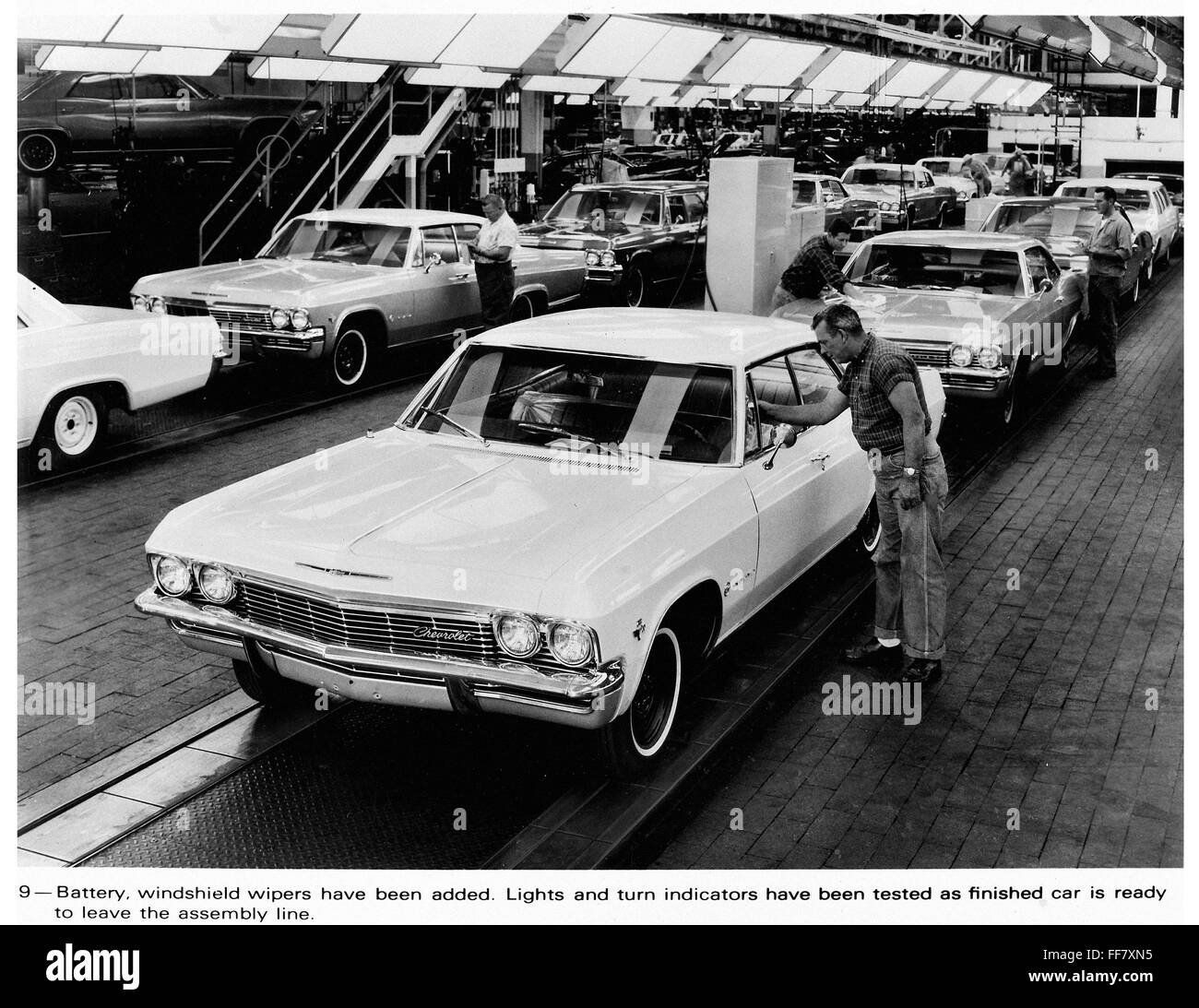 AUTOMOBILE ASSEMBLY LINE. /nA Chevrolet assembly line in the early ...