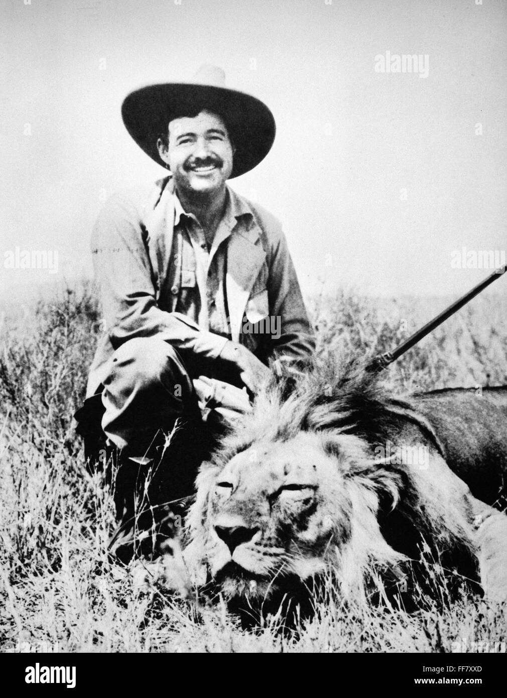 ERNEST HEMINGWAY /n(1899-1961). American writer. Hunting in Kenya ...