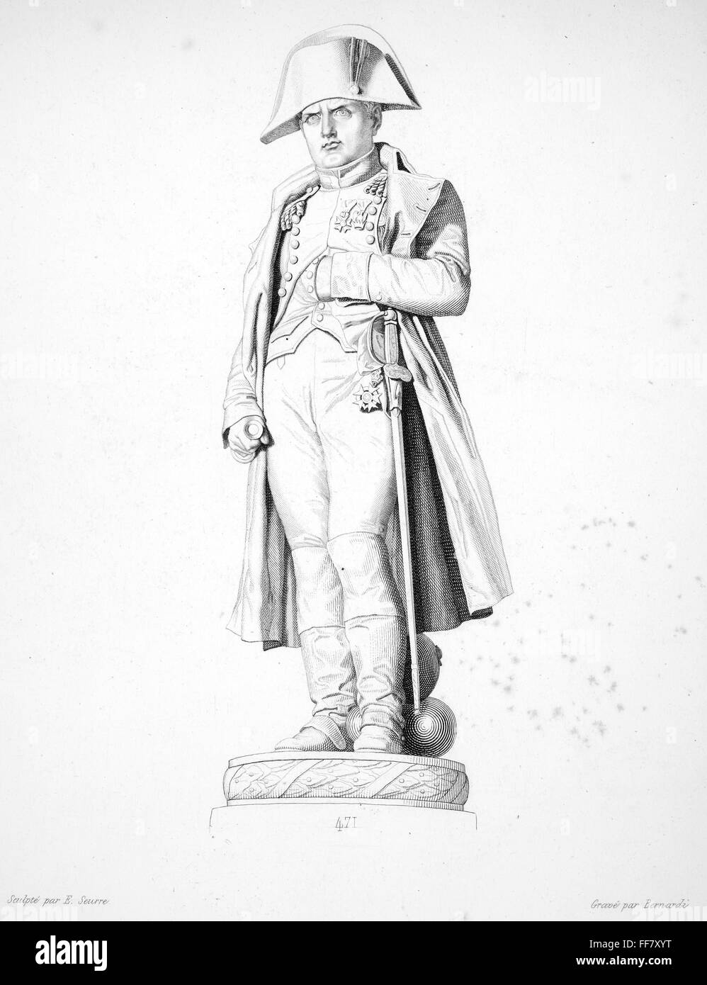 NAPOLEON I (1769-1821). /nEmperor of the French. Line engraving after a ...