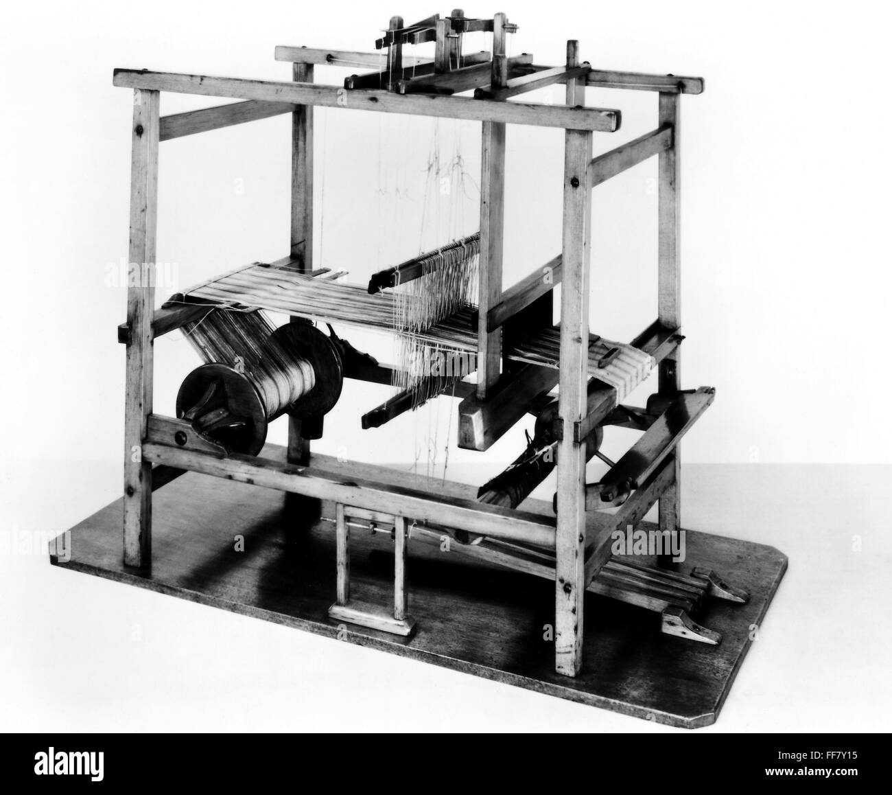 TEXTILE MANUFACTURE. /nA model of the English hand loom as it was ...