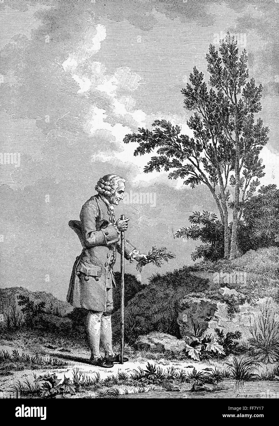 JEAN JACQUES ROUSSEAU /n(1712-1778). French philosopher. Line engraving ...