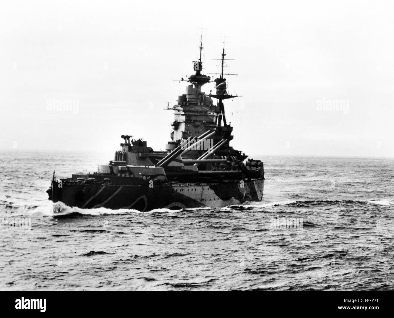 SHIPS: HMS 'RODNEY,' 1944. /nHMS 'Rodney,' launched in 1925 and scrapped in 1948. Photographed ...