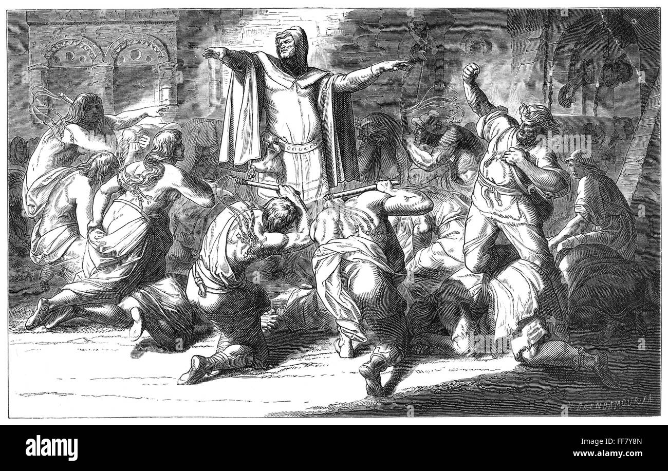 FLAGELLANTS: MIDDLE AGES. /nLine engraving, 19th century Stock Photo ...