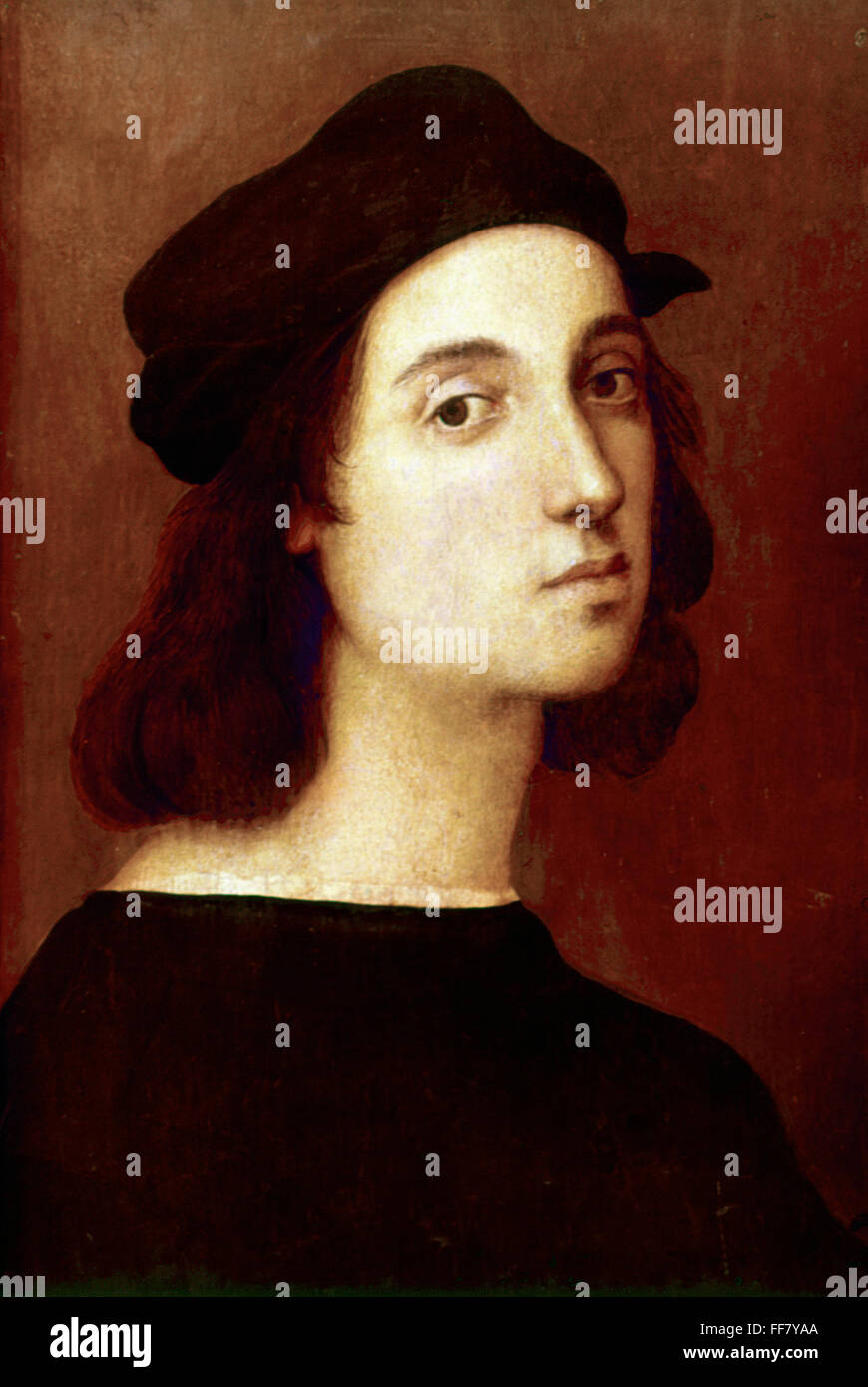 RAPHAEL (1483-1520). /nItalian painter. Presumed self-portrait. Oil on ...