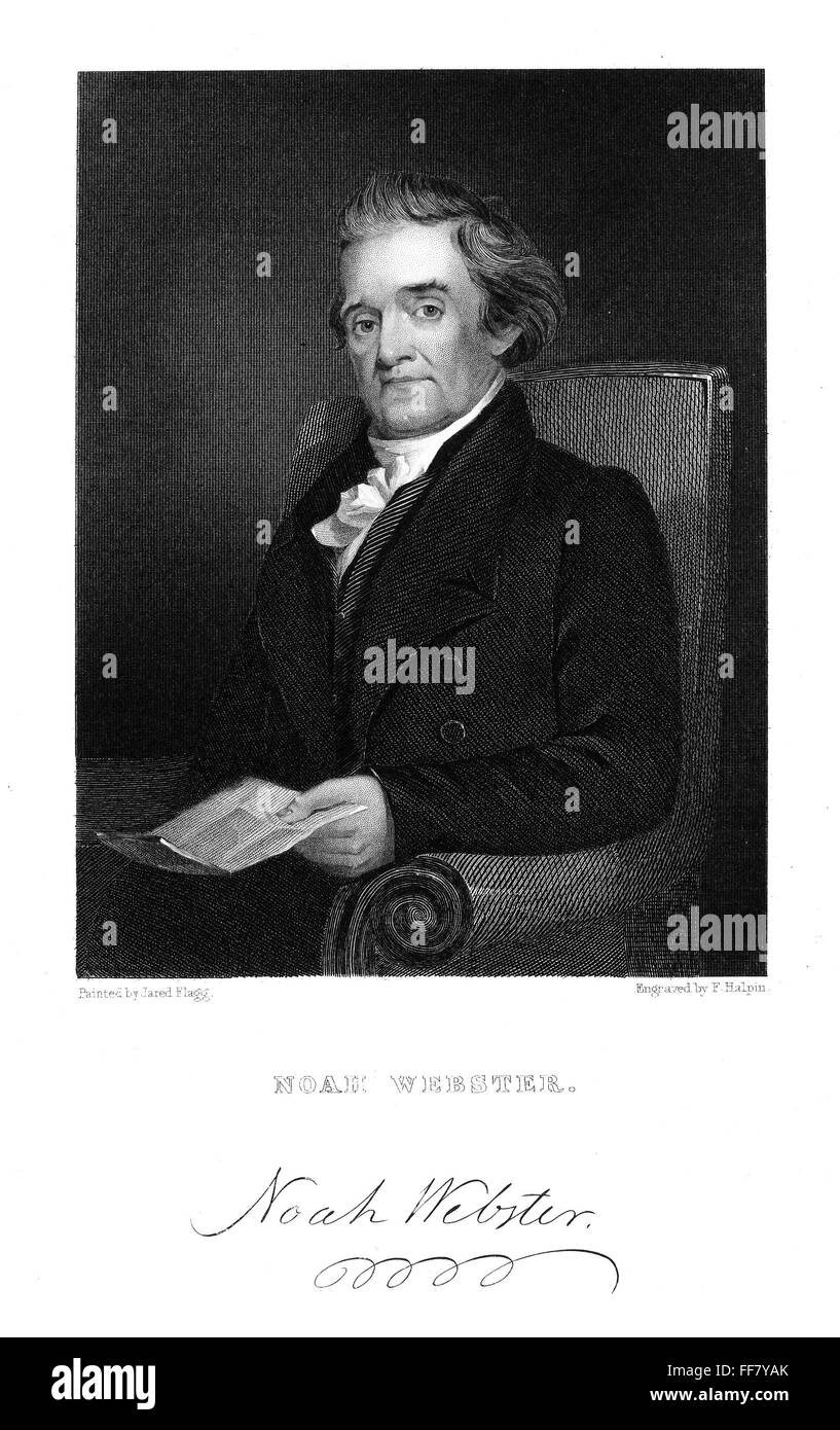 NOAH WEBSTER (1758-1843). /nAmerican lexicographer and author. Steel ...