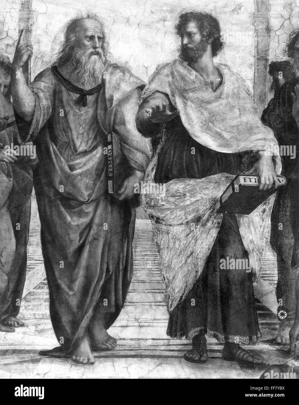 Raphael, the school of athens, fresco Black and White Stock Photos ...