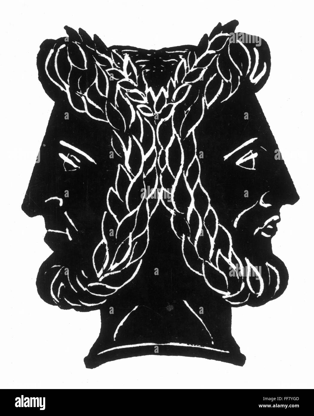 JANUS. /nWoodcut, 19th century Stock Photo - Alamy