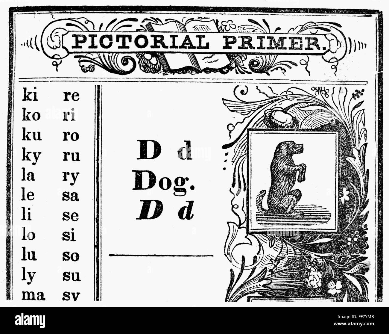 AMERICAN PICTORIAL PRIMER. /nDetail of a lesson page from an American ...