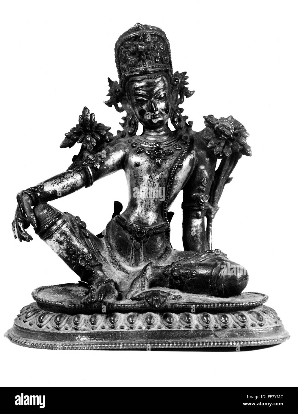 HINDU-VEDIC GOD: INDRA. /n15th century Nepalese gilt copper statuette ...
