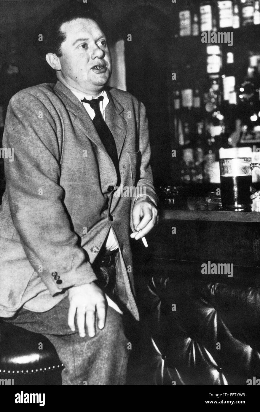 DYLAN THOMAS (1914-1953). /nWelsh poet. In a New York bar, 1952 Stock ...