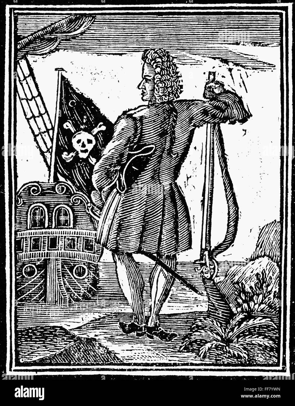 STEDE BONNET (c1688-1718). /nEnglish pirate. English woodcut, 1725 ...