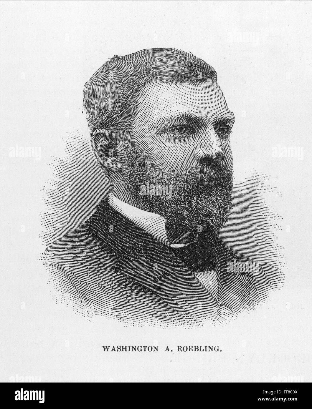 WASHINGTON ROEBLING /n(1837-1926). American civil engineer. Line ...