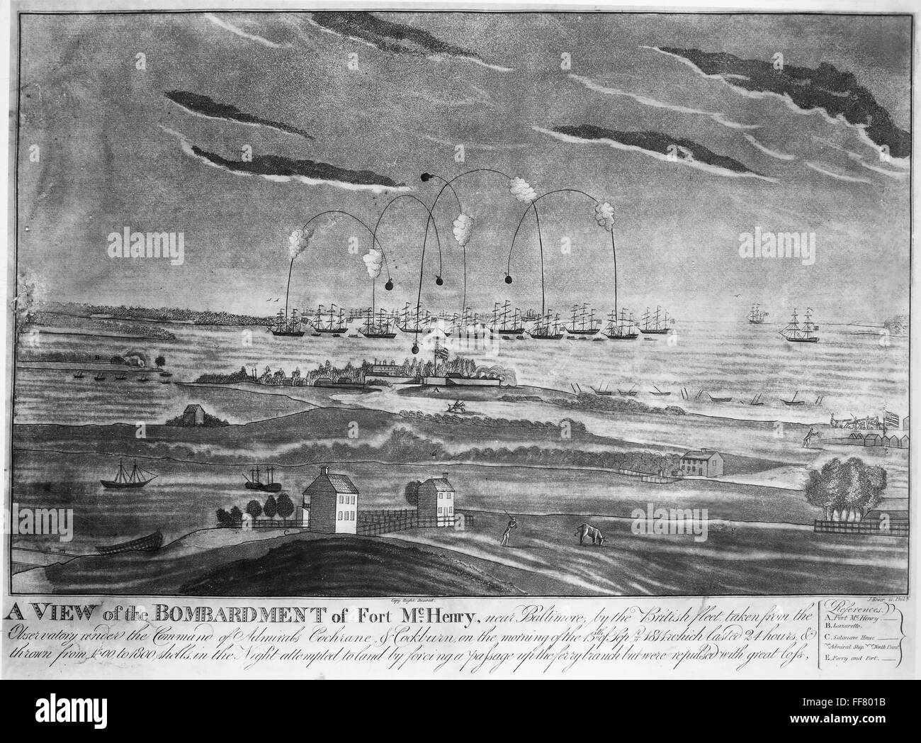 BALTIMORE: FORT McHENRY. /nThe British naval bombardment of Fort ...