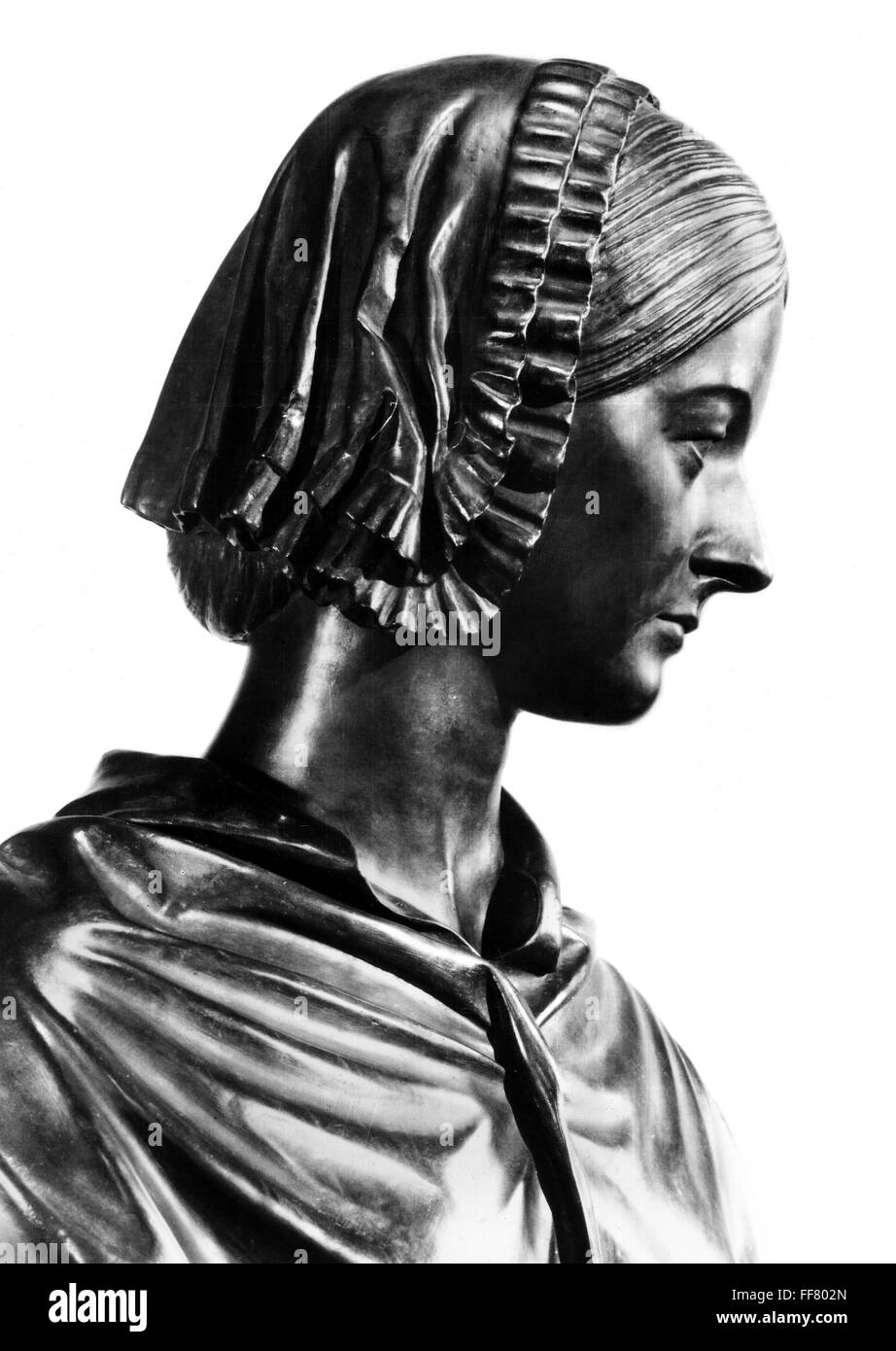 FLORENCE NIGHTINGALE /n(1820-1910). English nurse. Bronze cast from a ...