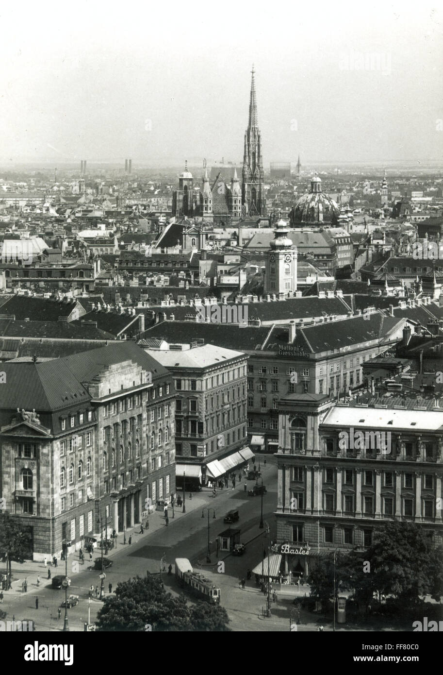 VIENNA, AUSTRIA, 1939. /nView of the inner city with the Schottenring ...
