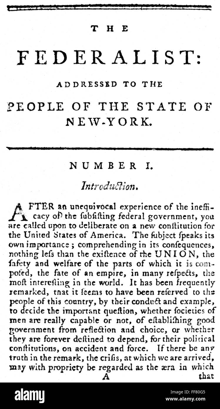 Federalist papers madison hi-res stock photography and images - Alamy