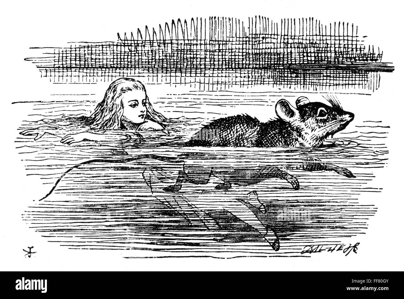CARROLL: ALICE, 1865. /nAlice swimming in the pool of her own tears ...