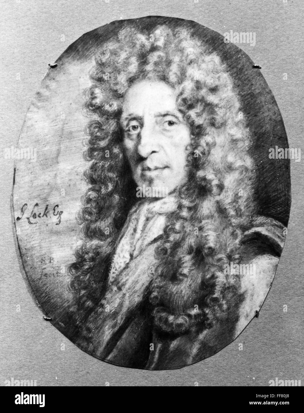 JOHN LOCKE (1632-1704). /nEnglish philosopher. Plumbago drawing, c1685 ...