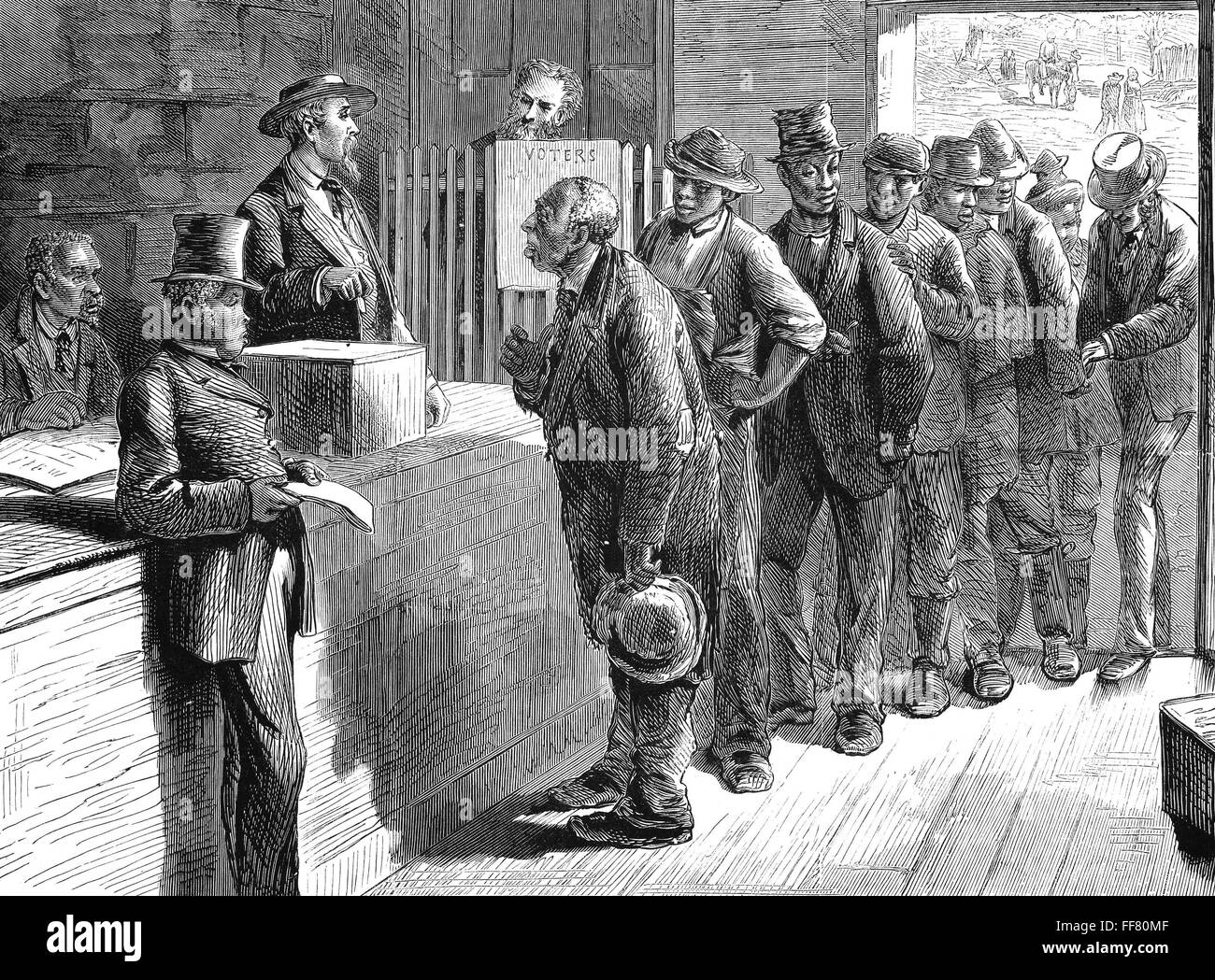 FREEDMEN VOTING, 1871. /nFreedmen voting at Richmond, Virginia, in 1871 ...