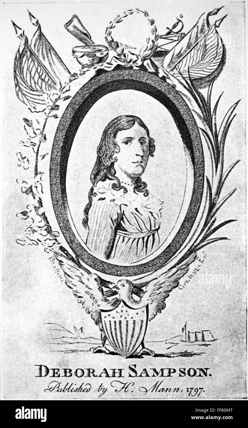 DEBORAH SAMPSON (1760-1827). /nAmerican Revolutionary soldier. Line ...