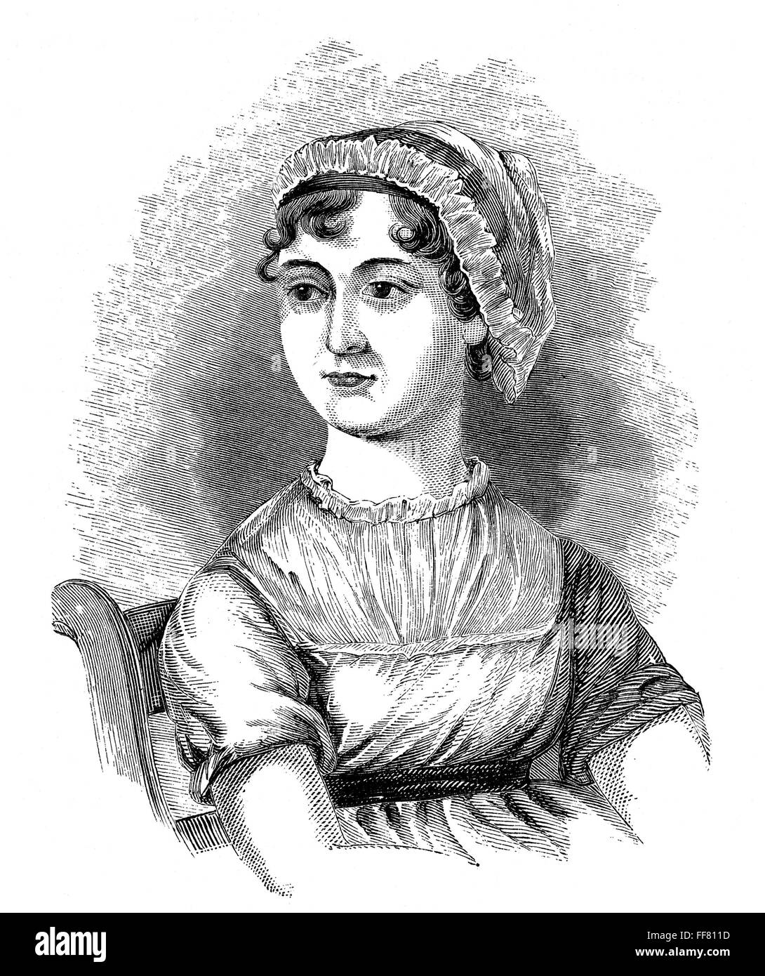 JANE AUSTEN (1775-1817). /nEnglish novelist. Line engraving, 19th ...