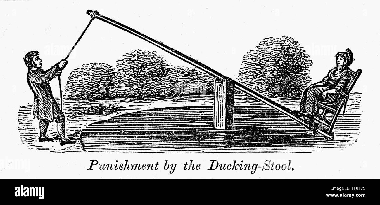 COLONIAL DUCKING STOOL. /nPunishment by the ducking stool in colonial ...