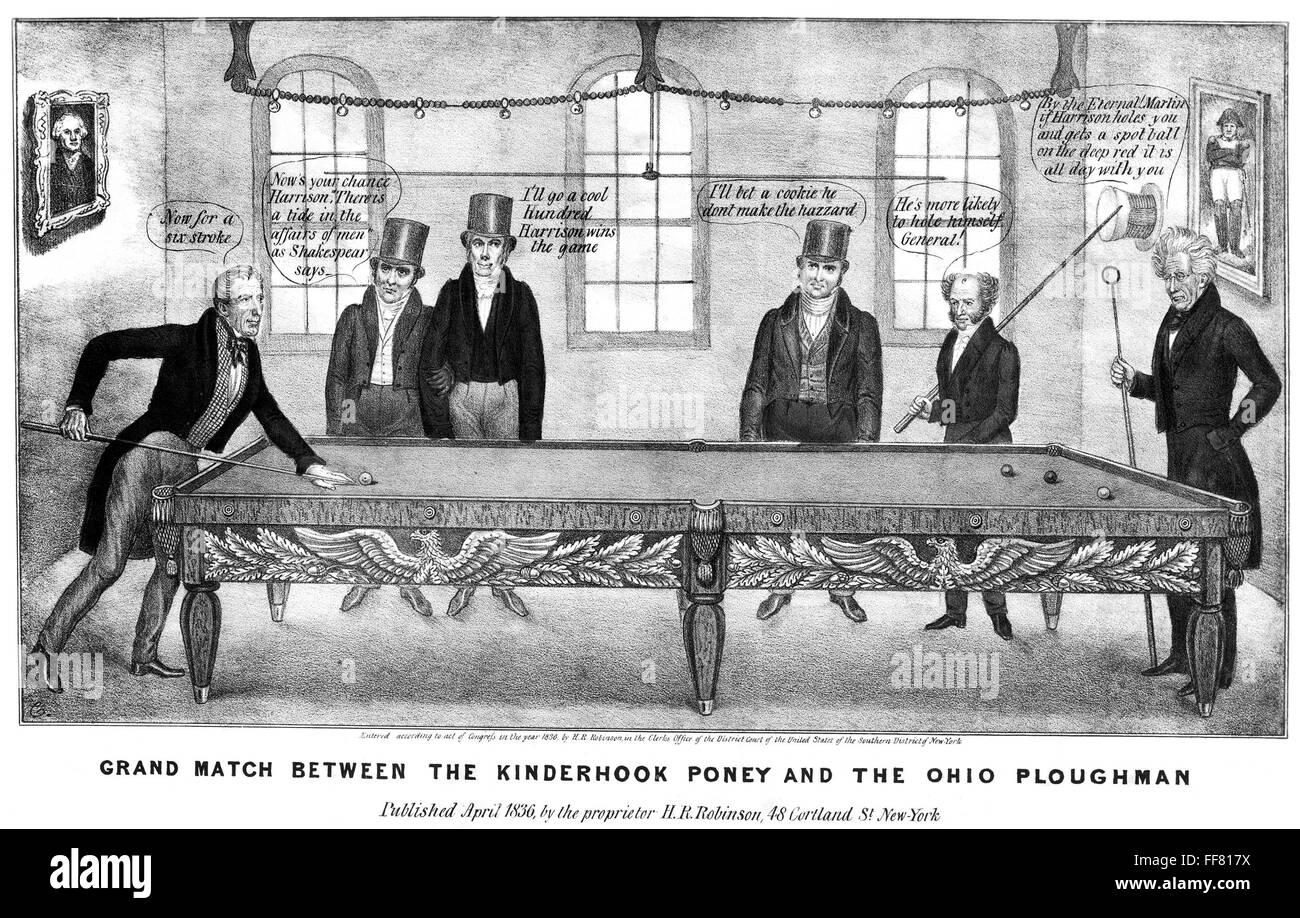 PRESIDENTIAL CAMPAIGN, 1836. /nA lithograph cartoon of 1836 depicting a ...