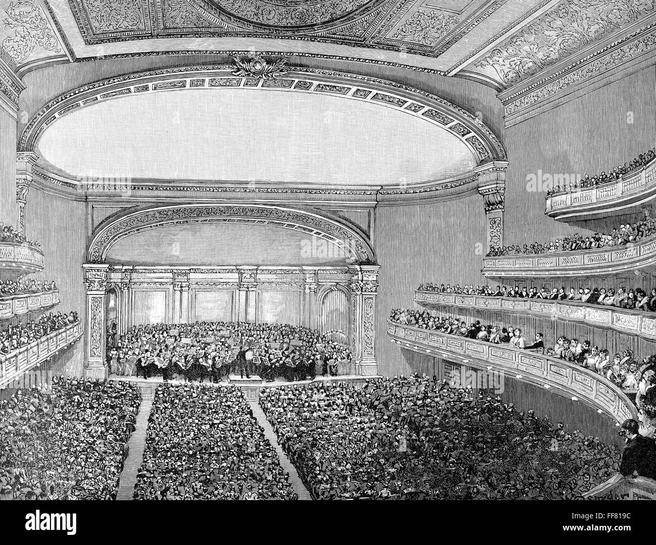 NYC: CARNEGIE HALL, 1891. /nThe interior of Carnegie Hall at its ...