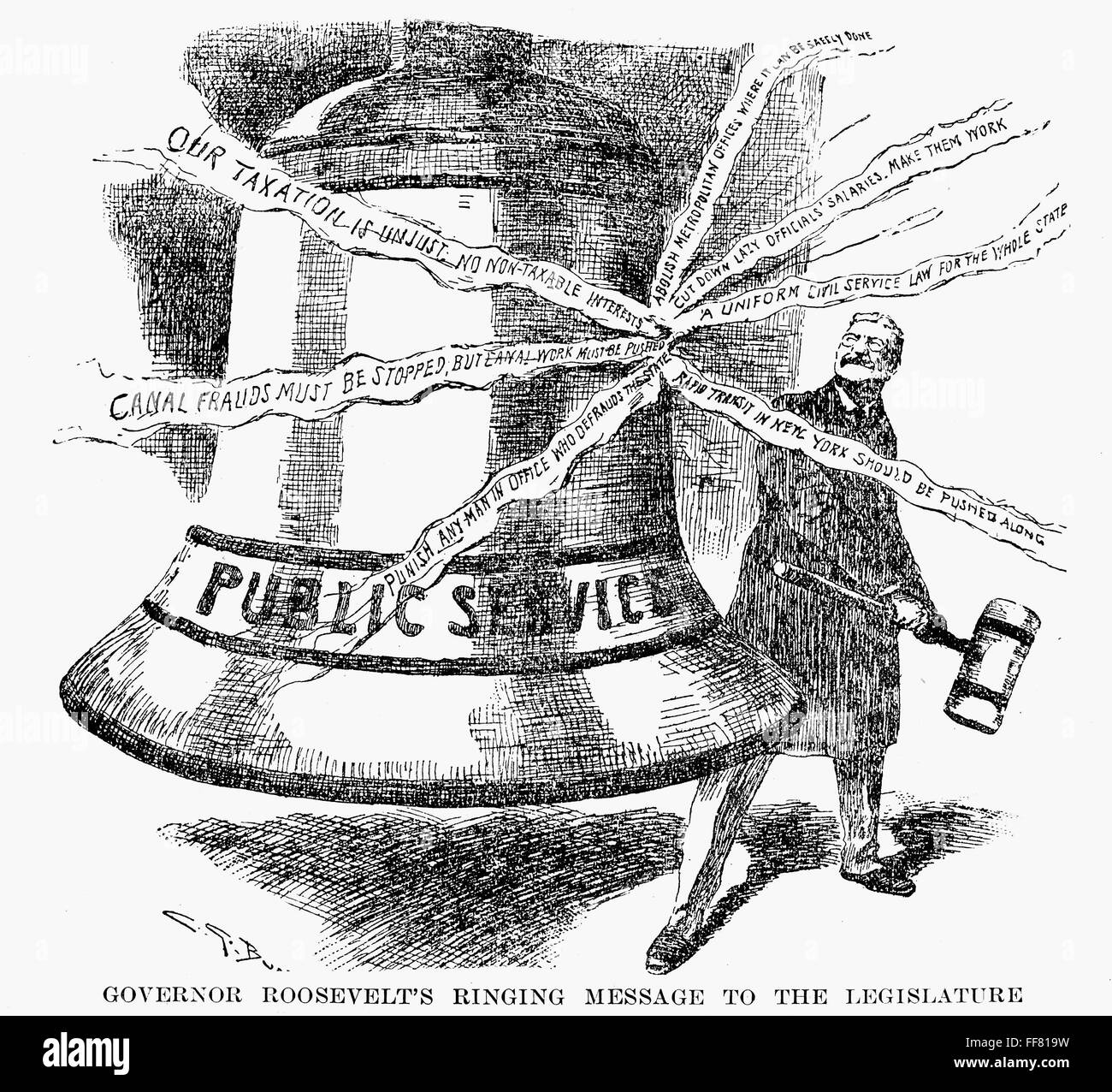 ROOSEVELT CARTOON, 1899. /nAmerican cartoon, 1899, at the beginning of ...