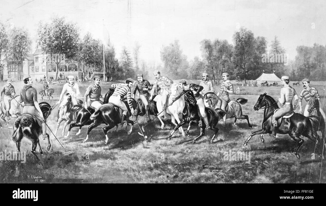 NEW YORK: POLO CLUB, 1877. /nA game at the Jerome Park grounds of the ...