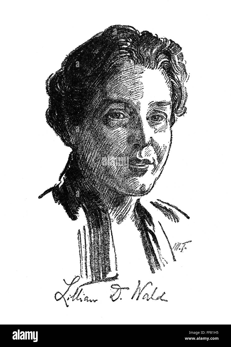 LILLIAN D. WALD (1867-1940). /nAmerican social worker. Drawing by ...