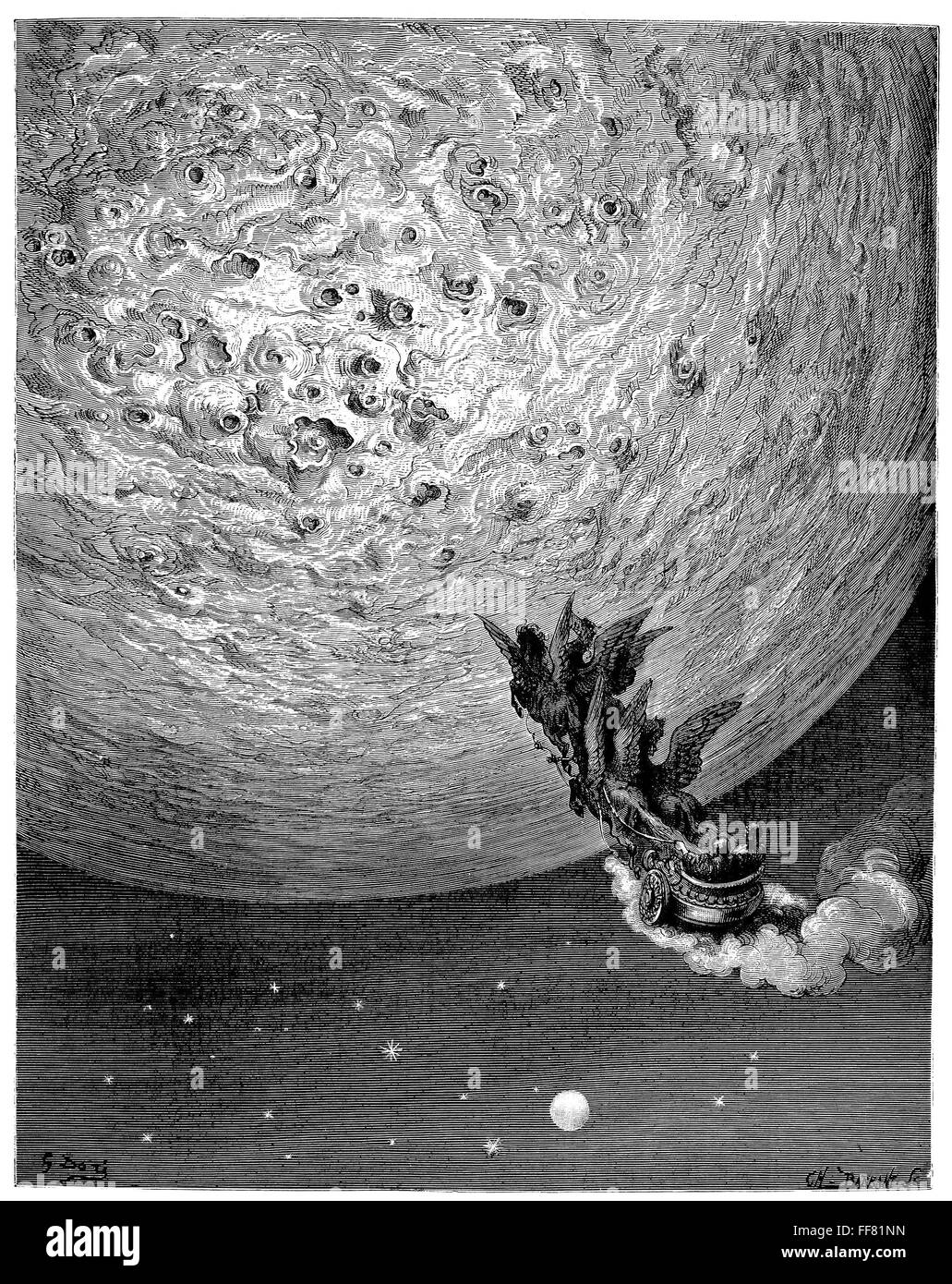 ARIOSTO: ORLANDO FURIOSO. /nSt. John and Astolfo travel to the moon in ...