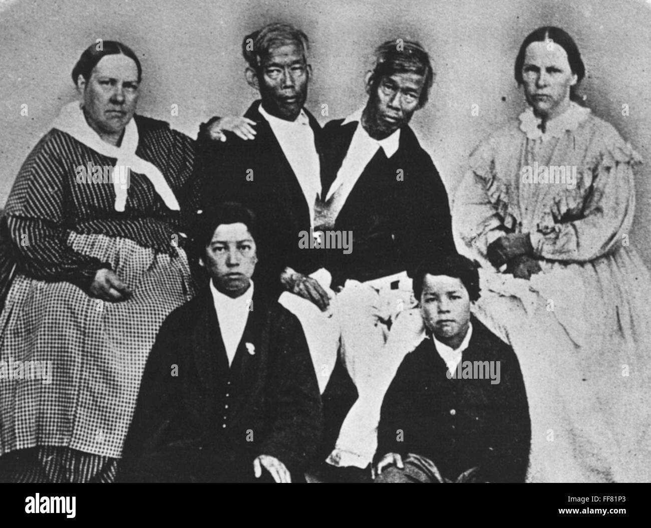 CHANG AND ENG (1811-1874). /nThe original Siamese Twins. The twins with ...