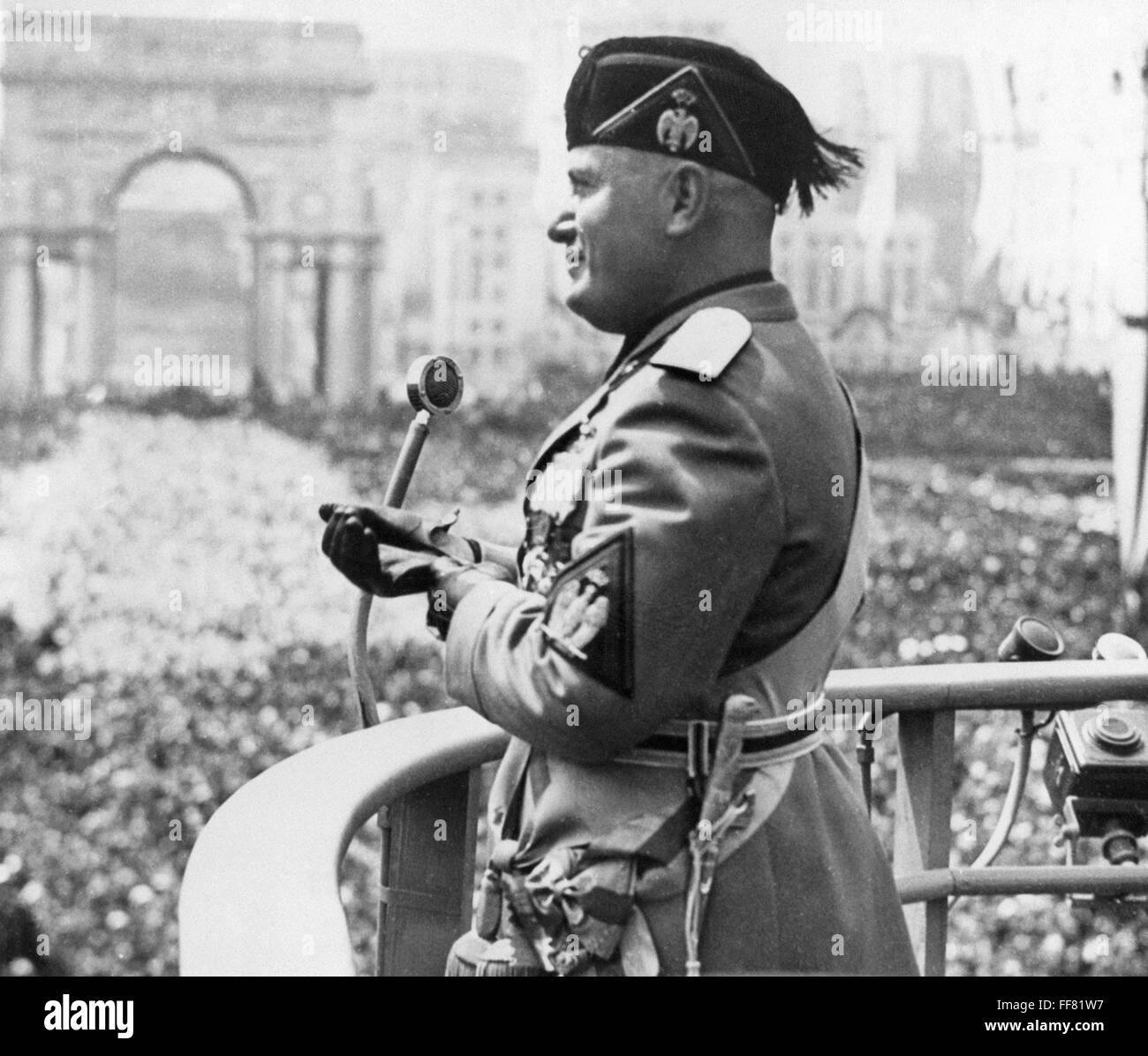 BENITO MUSSOLINI (1883-1945). /nItalian political leader. Speaking in ...