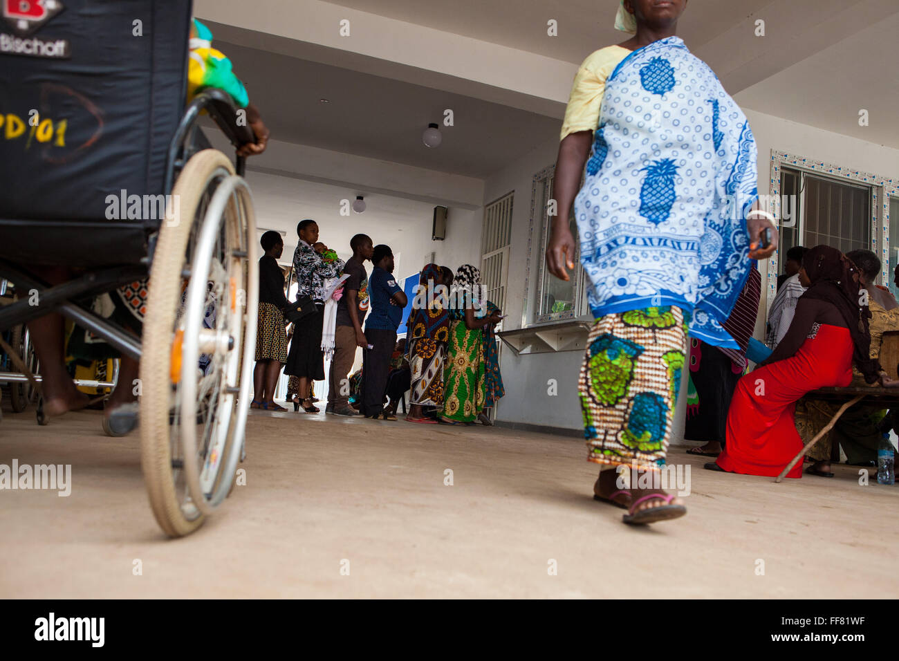 A view of the reception area of St. Francis Hospital, Ifakara, Tanzania ...