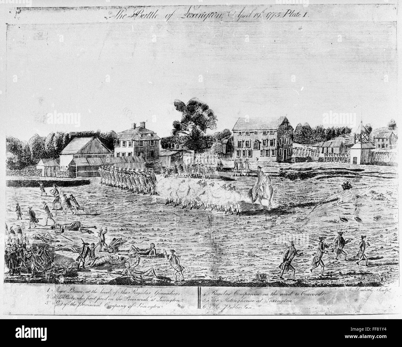 BATTLE OF LEXINGTON, 1775. /nThe Battle of Lexington at the beginning ...