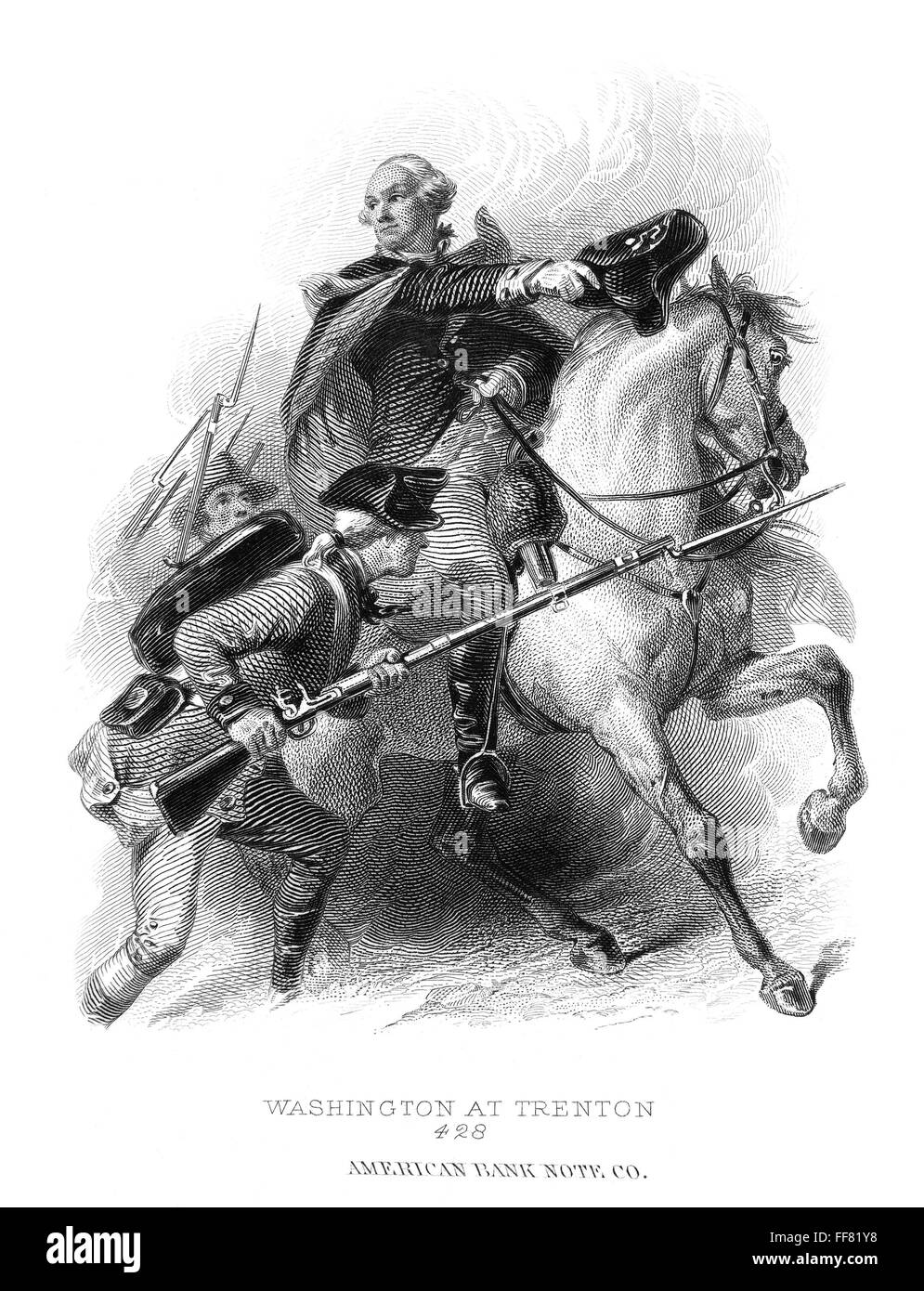 BATTLE OF TRENTON, 1776. /nGeneral George Washington at the Battle of ...