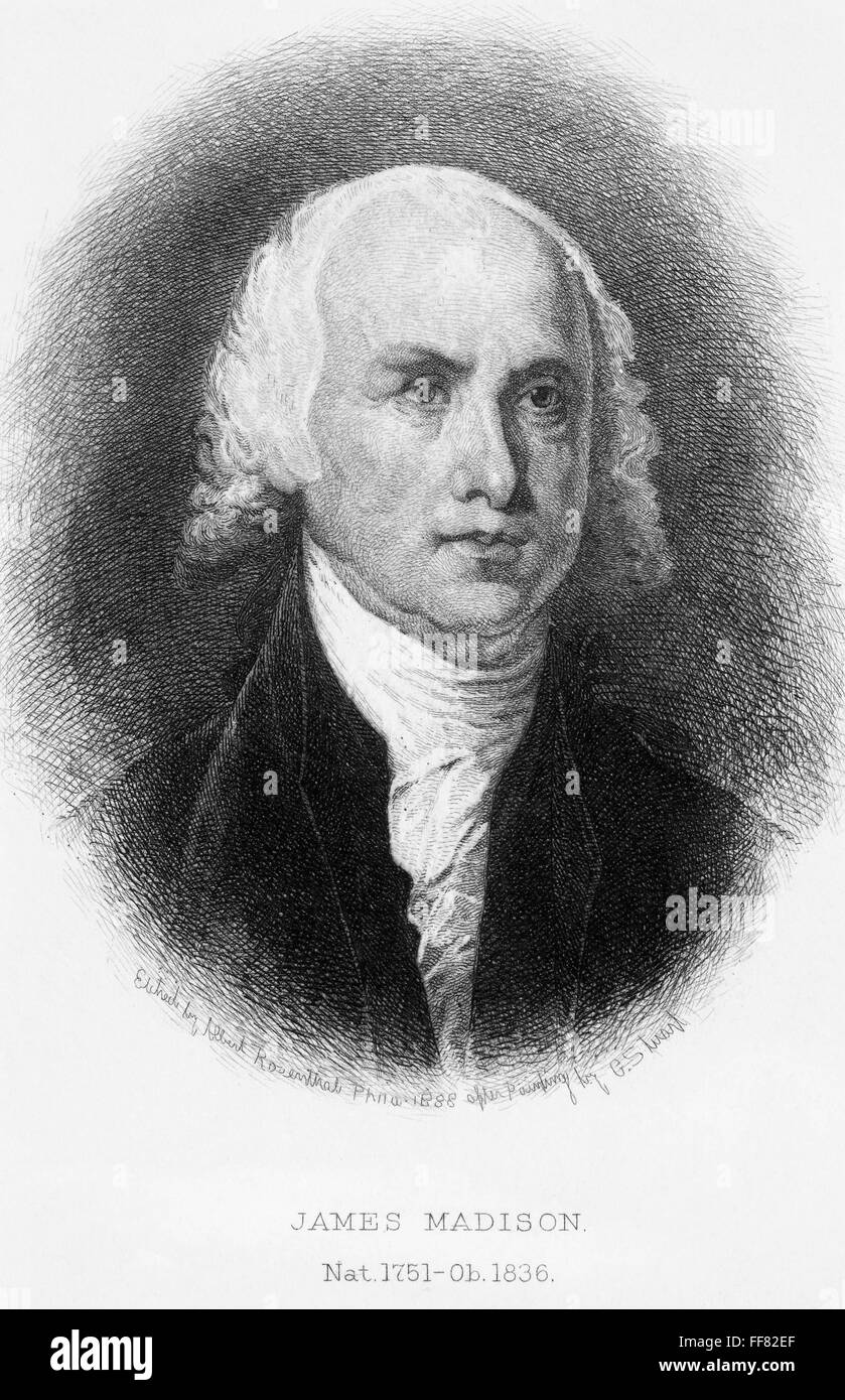 JAMES MADISON (1751-1836). /nFourth President of the United States ...